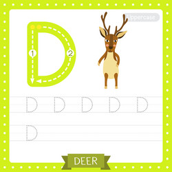 Letter d uppercase and lowercase tracing practice Vector Image