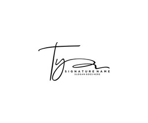 Letter ty signature logo template Royalty Free Vector Image