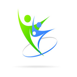 Logo team optimistic people Royalty Free Vector Image