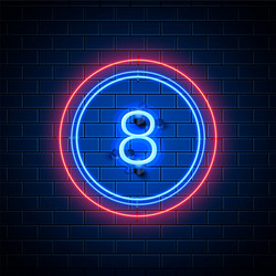 Number Eight Symbol Neon Sign Vector Images (over 190)