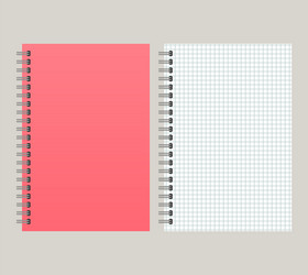 Notepad with a red cover and binding Royalty Free Vector
