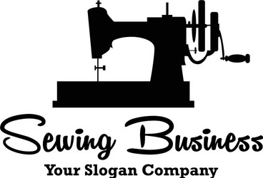 Vintage sewing machine logo Royalty Free Vector Image