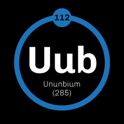 Ununbium chemical element Royalty Free Vector Image