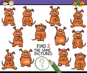 Find same picture game cartoon Royalty Free Vector Image