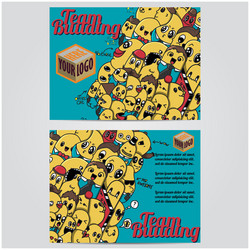 Hand drawn doodles team building design Royalty Free Vector