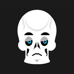 Skeleton angry emoji skull grumpy emotion Vector Image