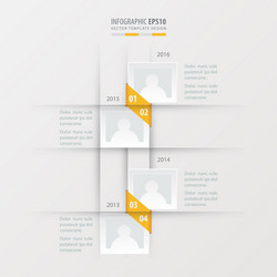 Timeline template yellow color Royalty Free Vector Image