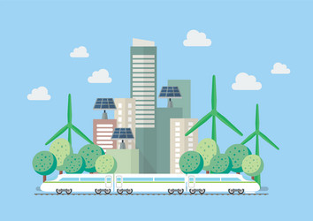 Solar powered city Royalty Free Vector Image - VectorStock