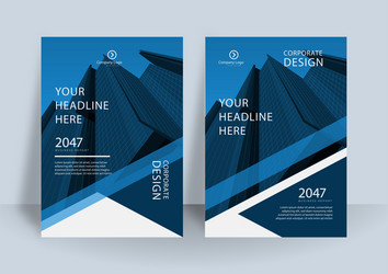 Blue gold white business of the editable layout Vector Image