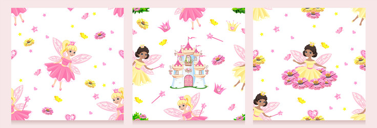 Pink princess castle Royalty Free Vector Image