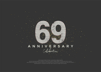 Number 69th for anniversary celebration Royalty Free Vector
