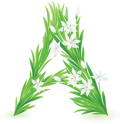 Spring flowers alphabet y Royalty Free Vector Image