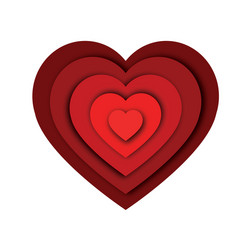 Abstract heart shape love concept made in layered Vector Image