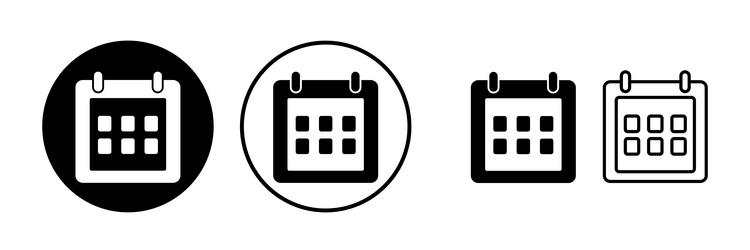 Calendar icon calender symbol Royalty Free Vector Image