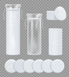 Cosmetic cotton pads texture realistic round Vector Image