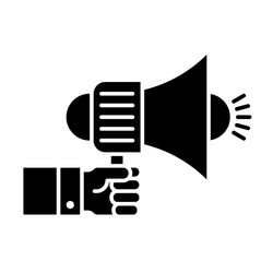 Hand with megaphone filled style editable Vector Image