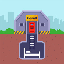 Concrete gray bunker for protection against Vector Image