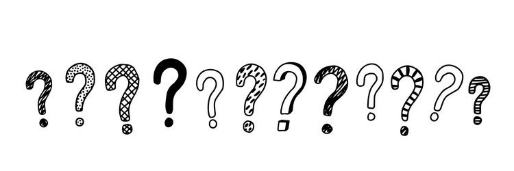 Set of hand drawn question marks Royalty Free Vector Image