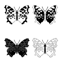 Species set black and white butterfly insects Vector Image