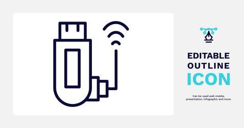 Usb wireless adapter icon filled wireless Vector Image
