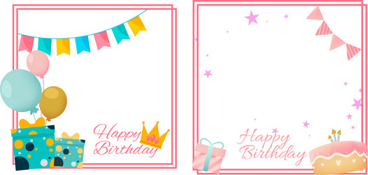 Happy birthday frame design with calligraphy Vector Image