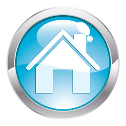 Home icon white silhouette on blue square Vector Image