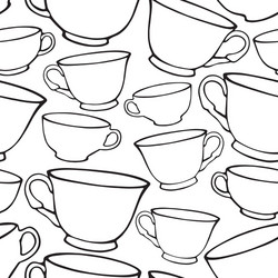 Seamless pattern with decorative cups Royalty Free Vector