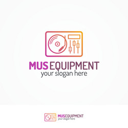 Music school logo set modern color style Vector Image