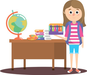 School education girl cartoon Royalty Free Vector Image