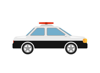 American police car side view Royalty Free Vector Image