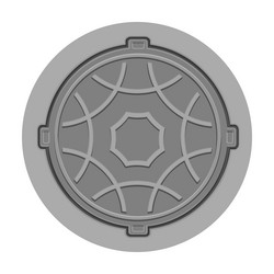 Manhole sewer cartoon icon Royalty Free Vector Image