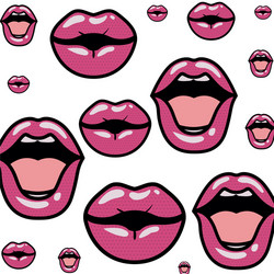Mouth shaped kiss pattern isolated icon Royalty Free Vector
