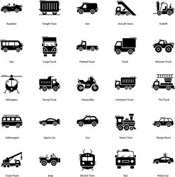Transportation modes icons Royalty Free Vector Image