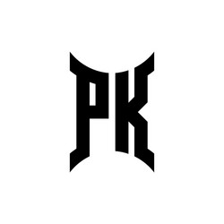 Pk monogram logo with sharped shape design Vector Image