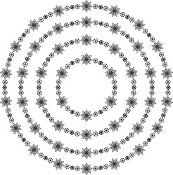 Gold snowflake circle frame winter snowflake Vector Image