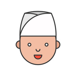 Cute chef head filled outline icon editable stroke