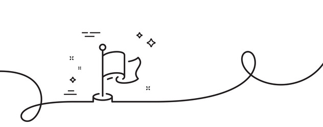 Leadership line icon success flag sign Royalty Free Vector