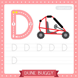 Letter d uppercase and lowercase tracing practice Vector Image