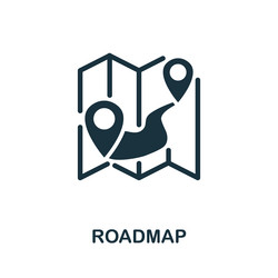 Roadmap planning icon monochrome sign from Vector Image
