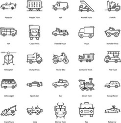 Transportation modes icons Royalty Free Vector Image
