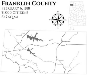 Map of franklin county in alabama Royalty Free Vector Image