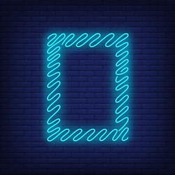 White glowing frame neon sign border Royalty Free Vector