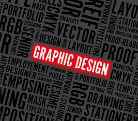 Graphic design word background Royalty Free Vector Image