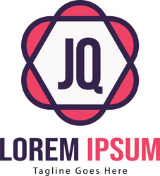 Initial jq logo template with modern frame Vector Image
