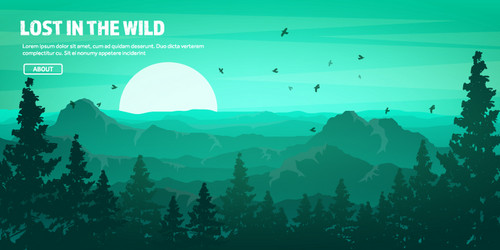 Mountains and forest wild nature landscape Vector Image