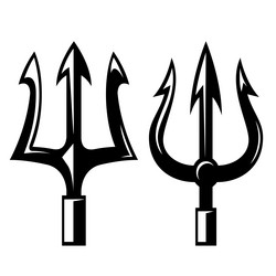 Devil tridents collection satan staff trident Vector Image