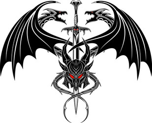 Knight fighting dragon Royalty Free Vector Image