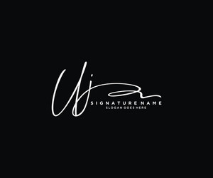 Letter uj signature logo template Royalty Free Vector Image