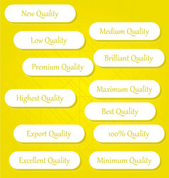 Quality buttons Royalty Free Vector Image - VectorStock