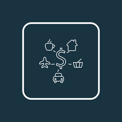 Expenses icon line symbol premium quality Vector Image